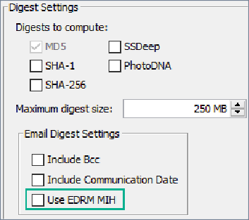 Configure data processing settings
